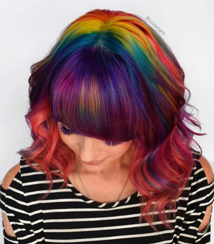 Rainbow Bangs Are the Perfect Trend for Bold Hair Color Beginners