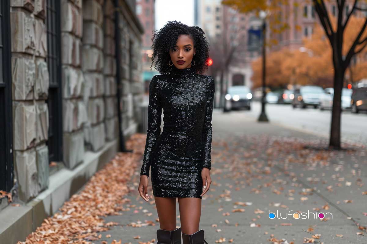 How to Style a Sequin Dress with Boots