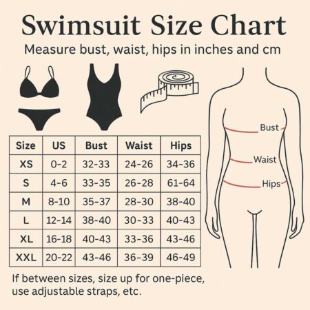 Swimsuit Size Chart & Calculator, find your fit and support fast