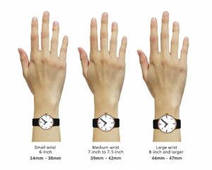 Watch Case Size Guide, wrist to watch in minutes