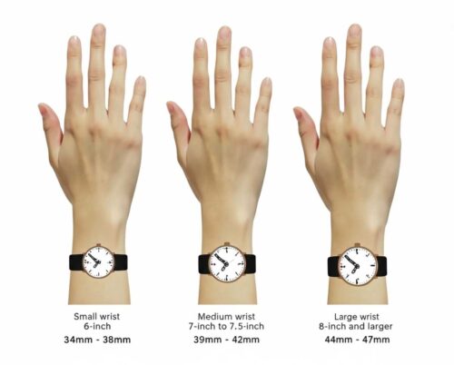 Watch Case Size Guide, wrist to watch in minutes